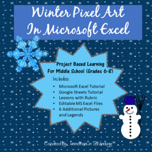 Winter Pixel Art in Microsoft Excel or Google Sheets - Made By Teachers