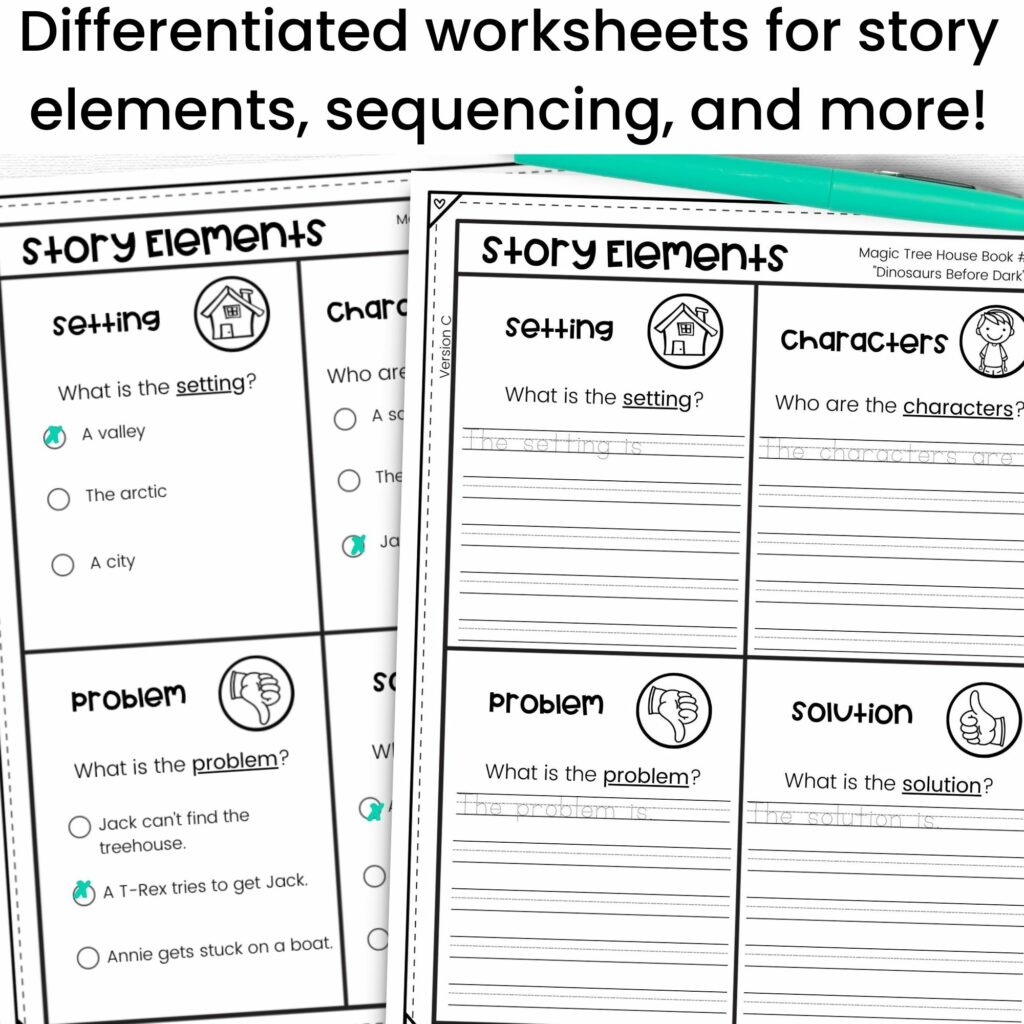 Dinosaurs Before Dark Differentiated Reading Comprehension for ...