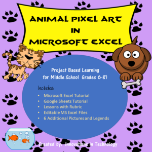 Animal Pixel Art in Microsoft Excel or Google Sheets - Made By Teachers