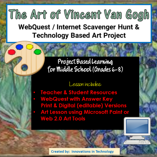 Art of Vincent van Gogh - WebQuest & Art Project - Made By Teachers