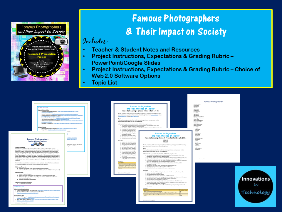 Famous Photographers - Research & Presentation Project - Made By Teachers