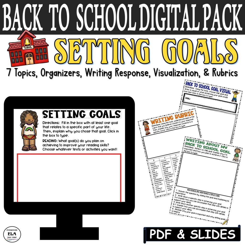 Back To School Activities Setting Goals Worksheets Writing Rubric ...