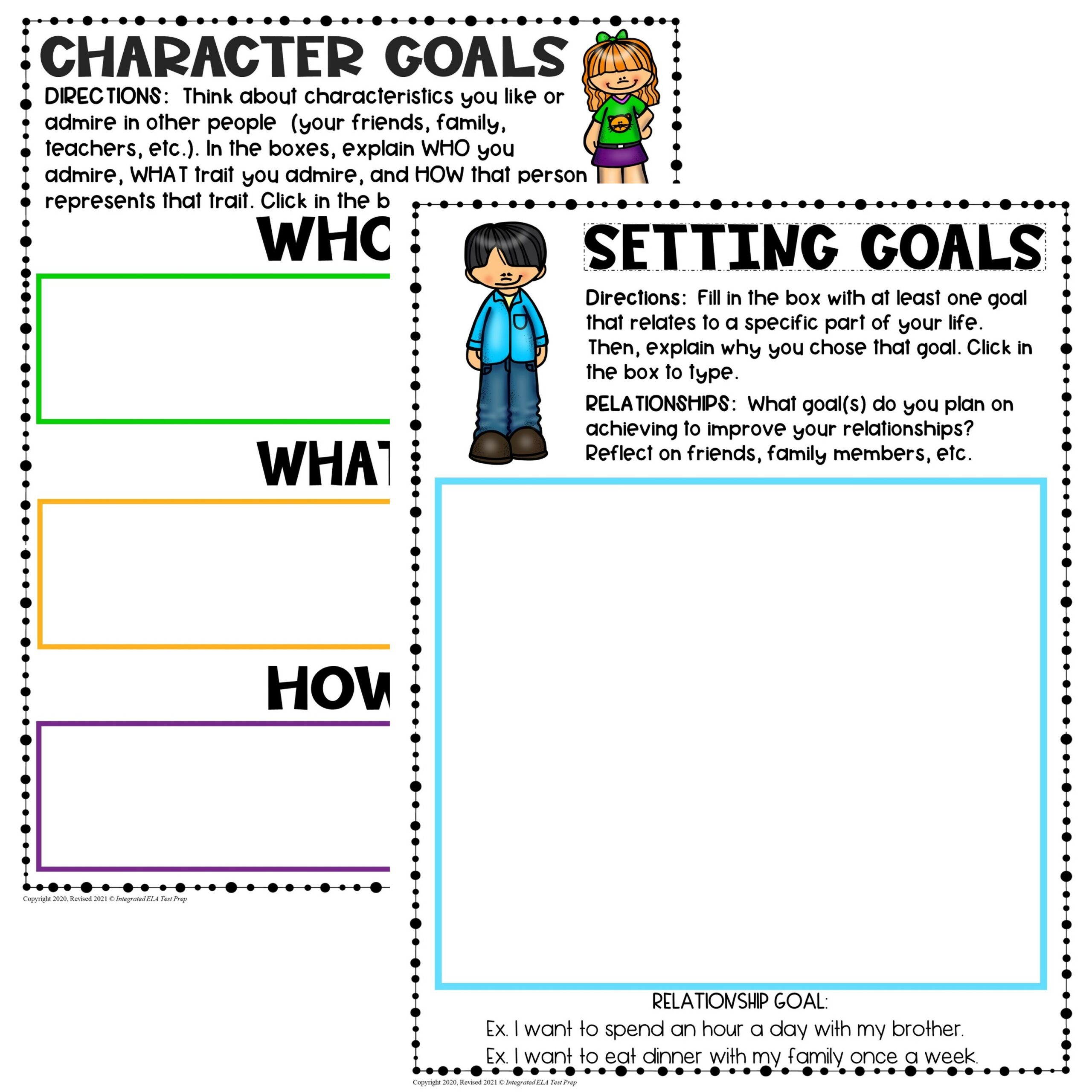 Back To School Activities Setting Goals Worksheets Writing Rubric ...