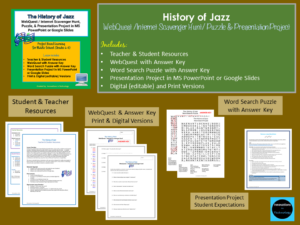 History of Jazz WebQuest and Presentation Project - Made By Teachers