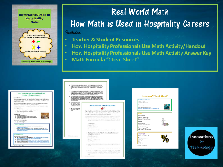 Real World Math - How Math is Used in Hospitality Careers - Made By ...