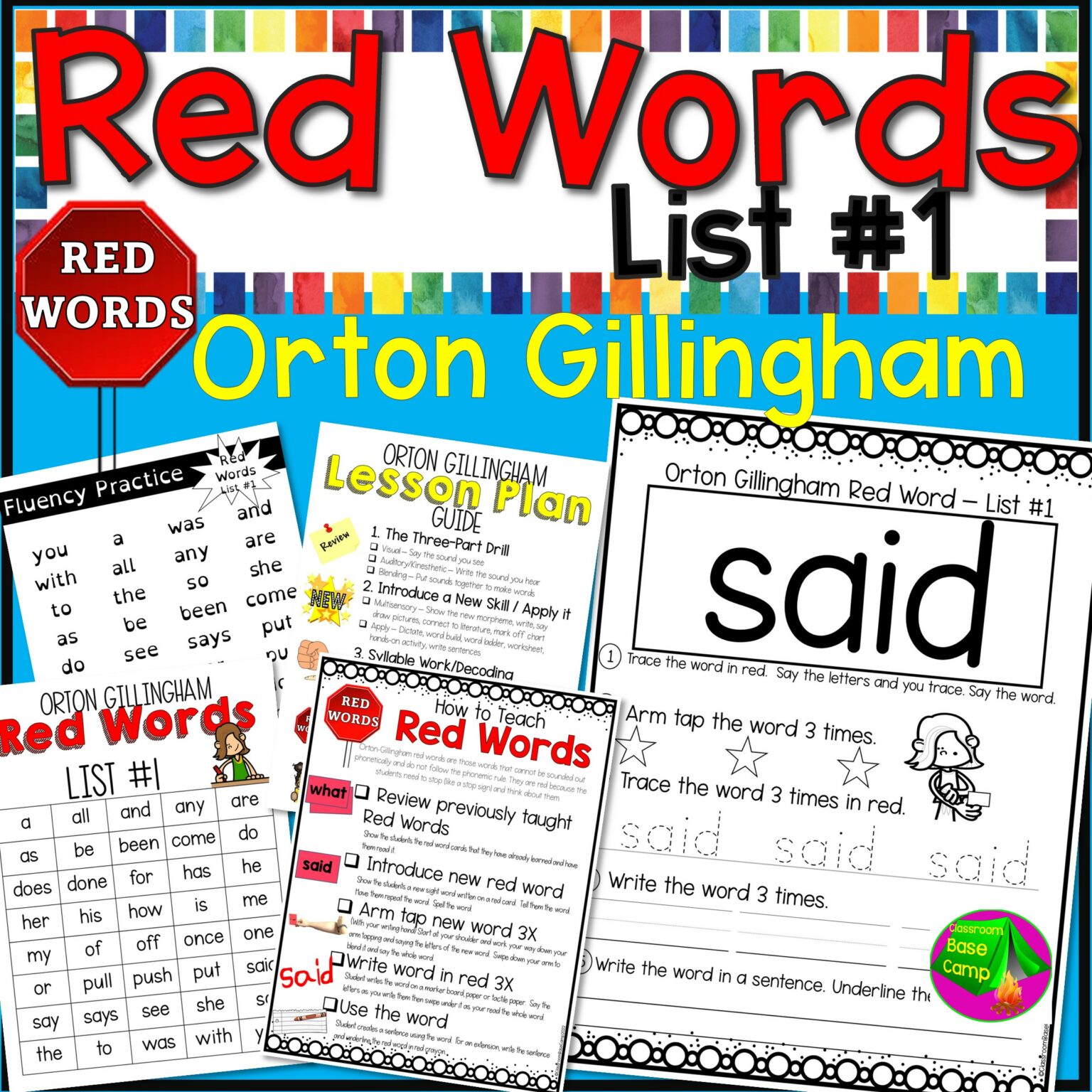 Red Words List 3 - Orton Gillingham | Made By Teachers