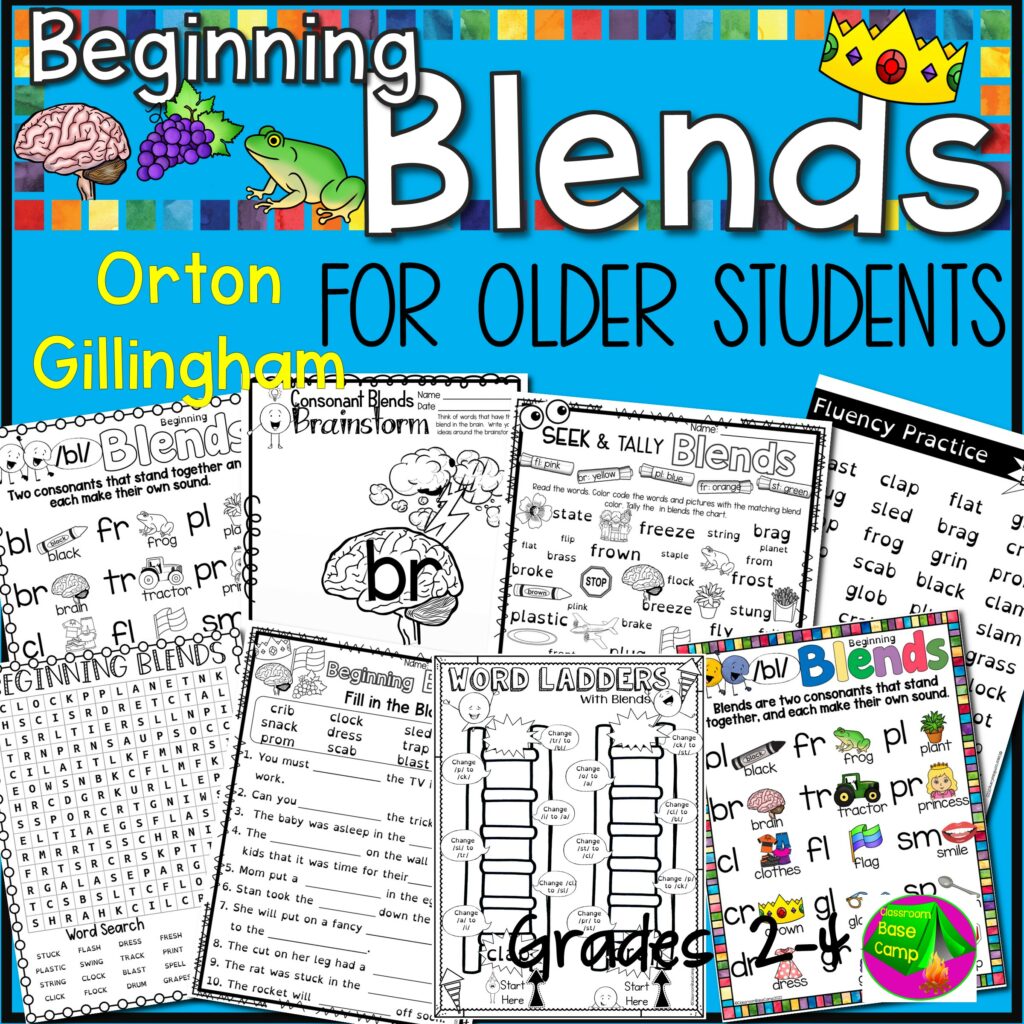 Beginning Blends Worksheets / Orton Gillingham Activities - Made By ...