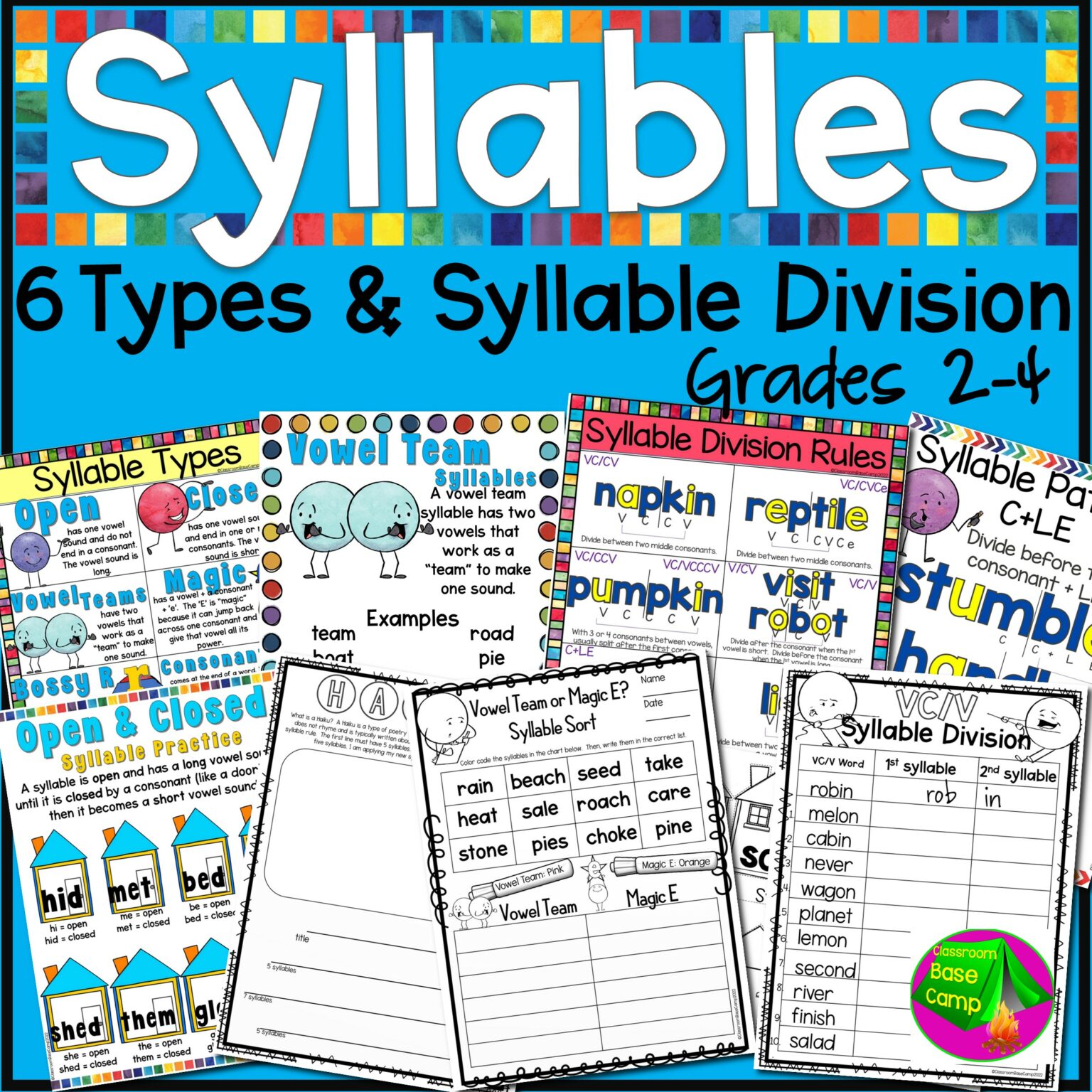6 Syllable Types / Syllable Division Rules - Orton Gillingham | Made By ...