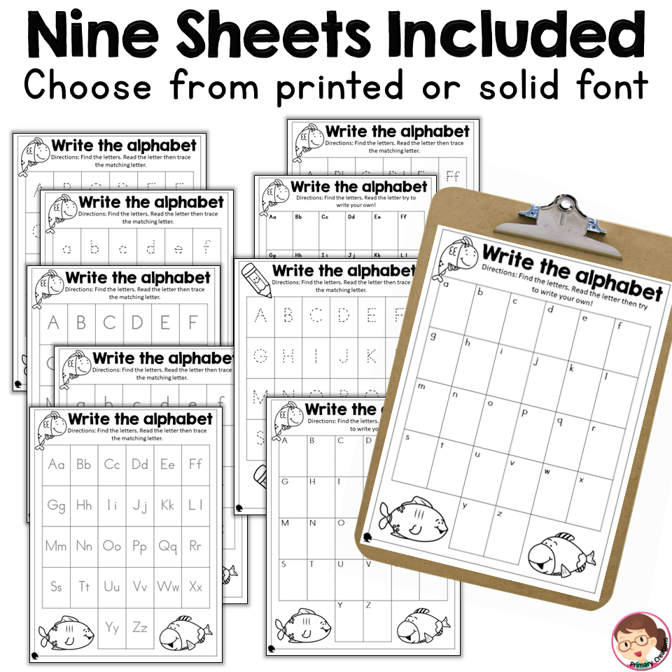 Ocean Animals, Write the Room Alphabet Activities, Letter formation ...