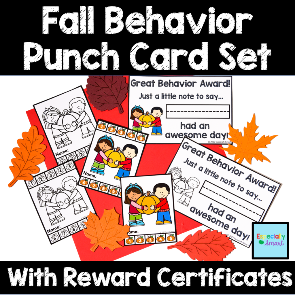 Fall Behavior Punch Cards and Reward Certificates - Made By Teachers