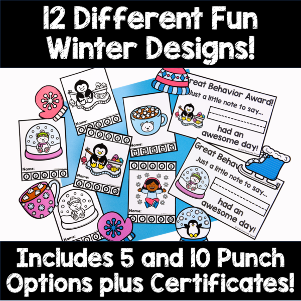 Winter Behavior Punch Cards and Reward Certificates - Made By Teachers