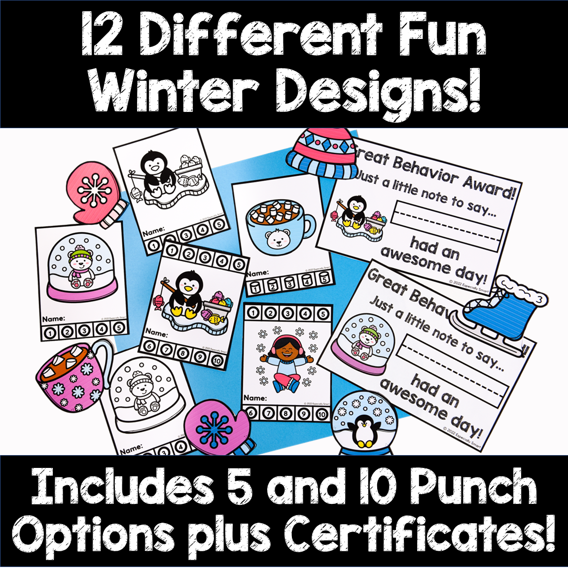 Winter Behavior Punch Cards and Reward Certificates | Made By Teachers