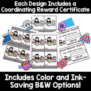 Winter Behavior Punch Cards and Reward Certificates - Made By Teachers
