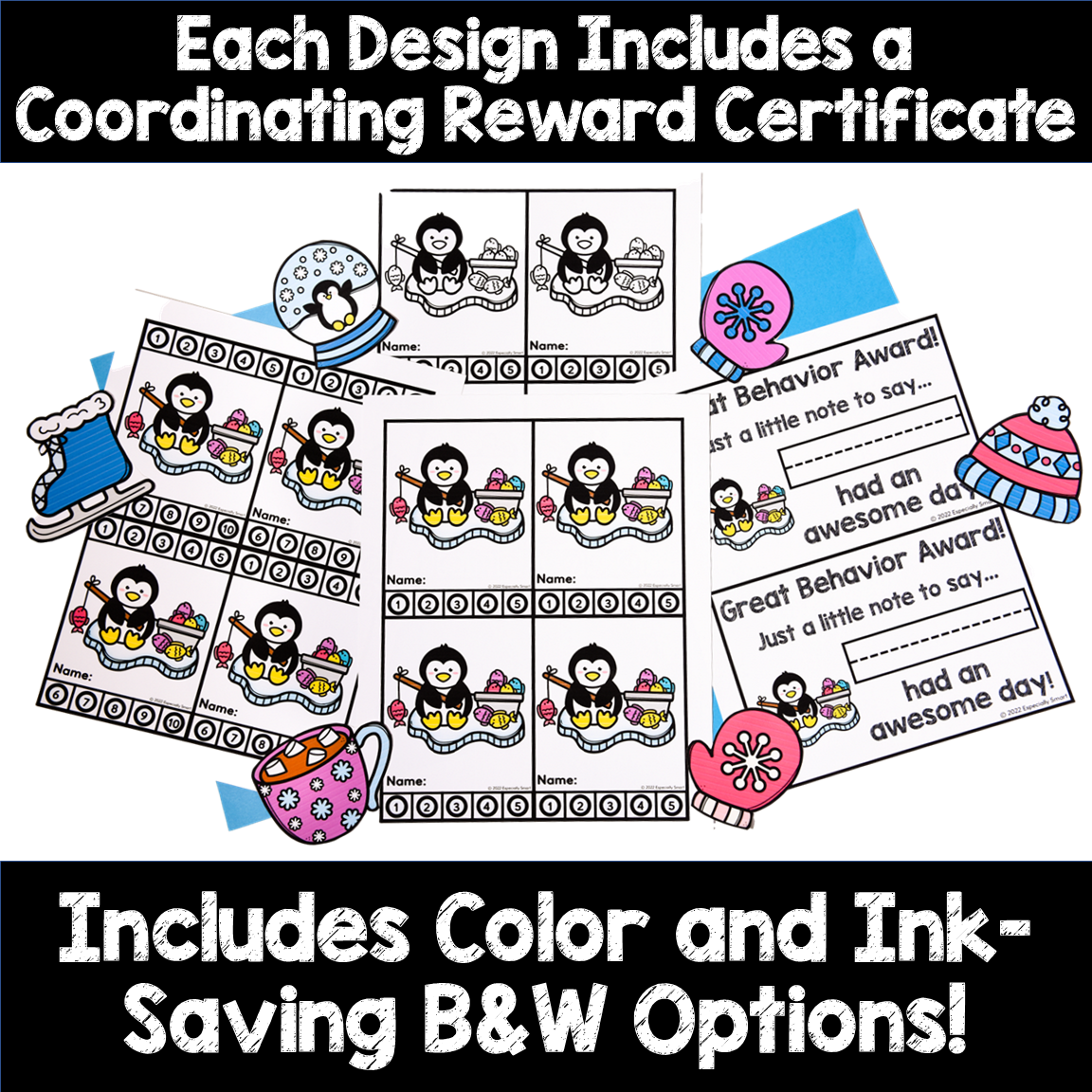 Winter Behavior Punch Cards and Reward Certificates - Made By Teachers