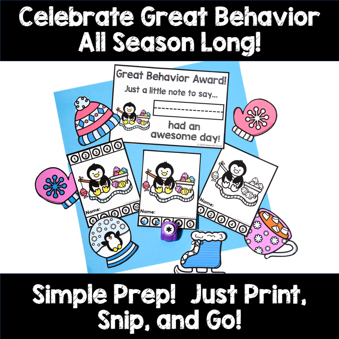 Winter Behavior Punch Cards and Reward Certificates - Made By Teachers