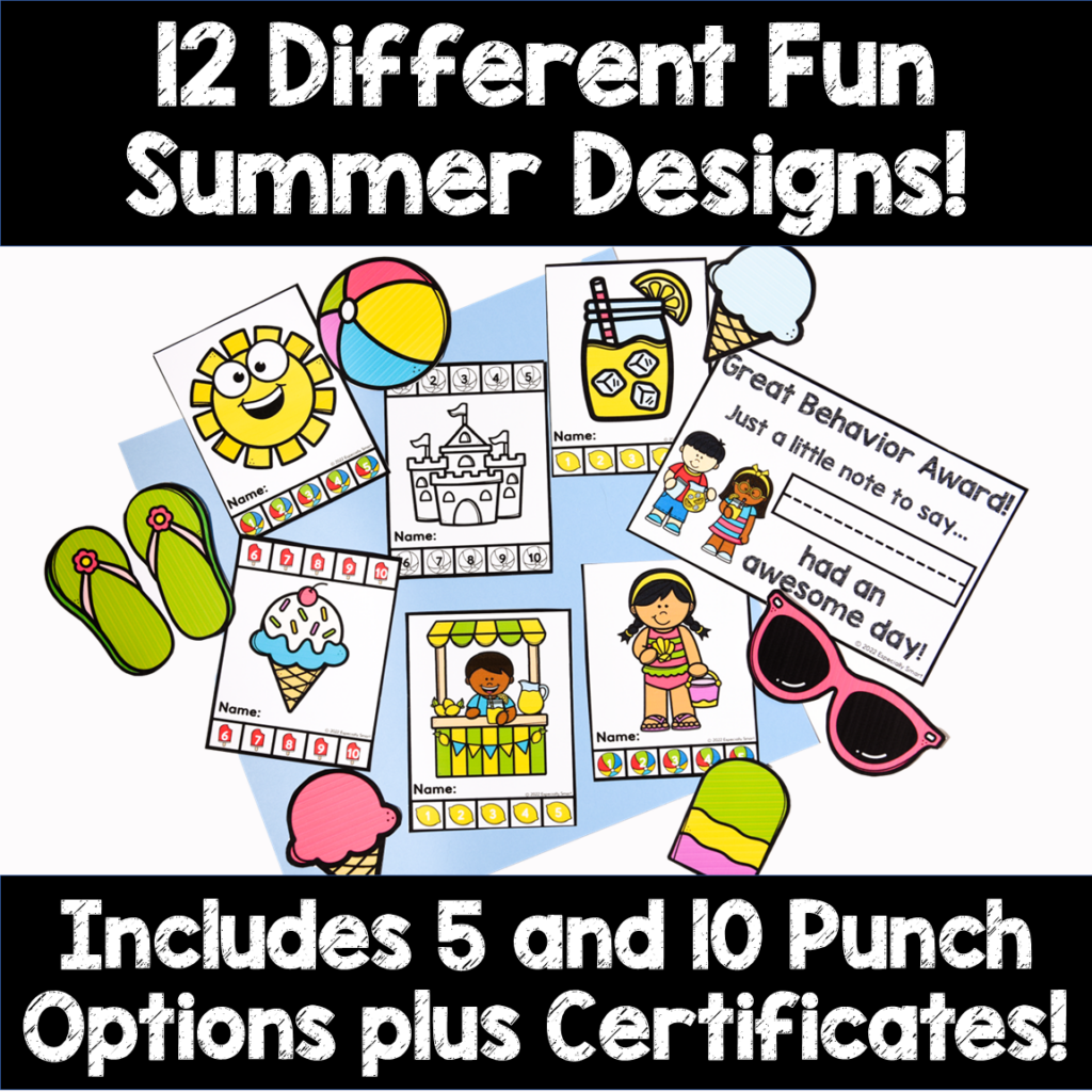 Summer Behavior Punch Cards and Reward Certificates | Made By Teachers
