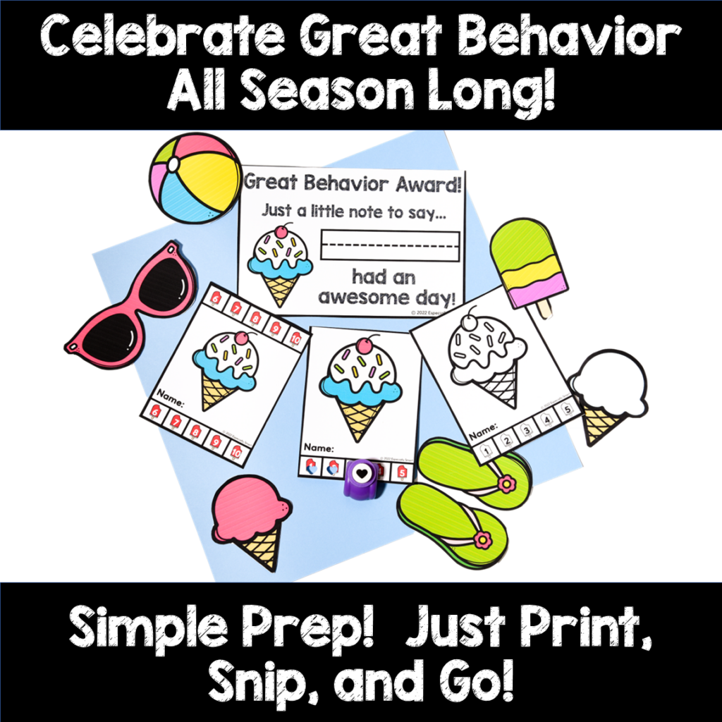 Summer Behavior Punch Cards and Reward Certificates | Made By Teachers