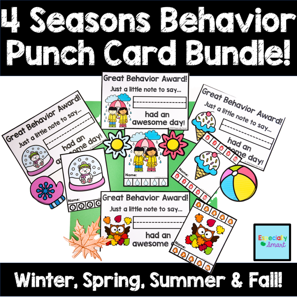 Seasonal Behavior Punch Cards Bundle with Reward Certificates | Made By ...