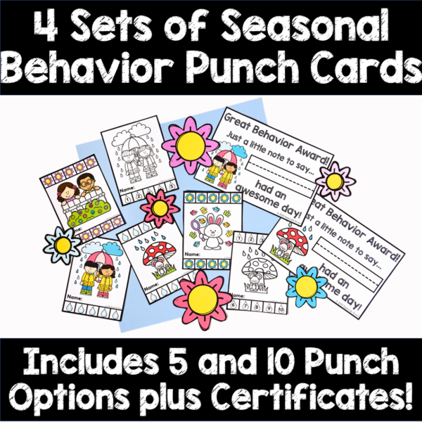 Seasonal Behavior Punch Cards Bundle with Reward Certificates - Made By ...