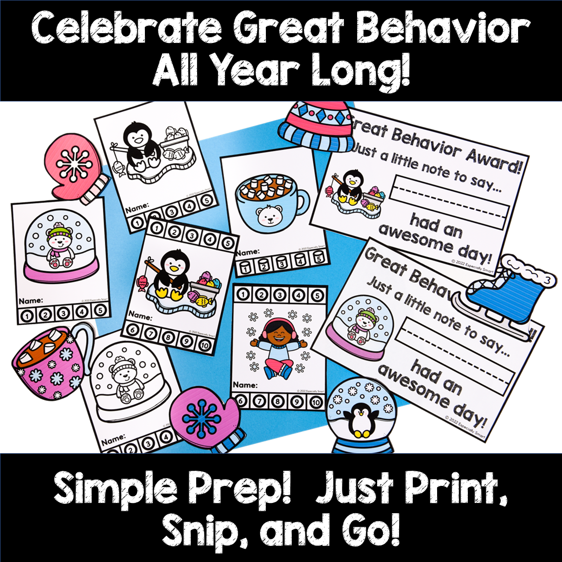 Seasonal Behavior Punch Cards Bundle with Reward Certificates - Made By ...