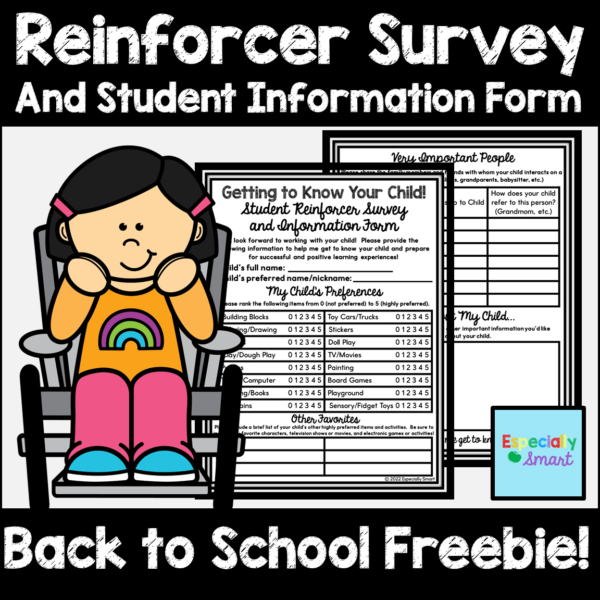 Back to School Reinforcer Survey and Student Information Form | Made By ...