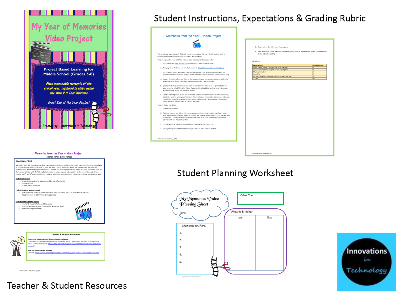 Memories from the Year Video Project - End of Year Activity - Made By ...