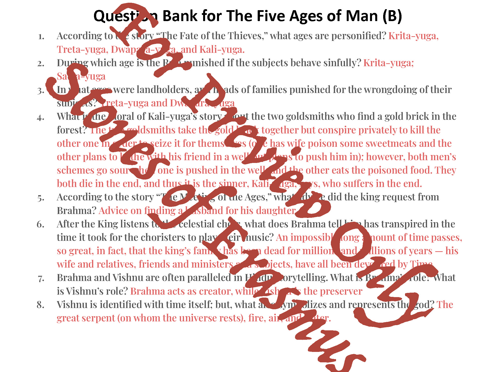 World Mythology Series: The Four Ages (Yugas) of Man (for Grades 8-10 ...