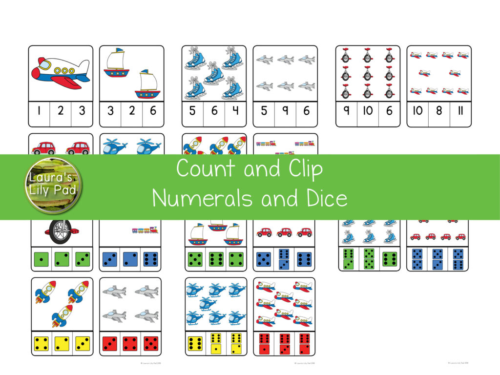Transportation Count and Clip Cards - Made By Teachers