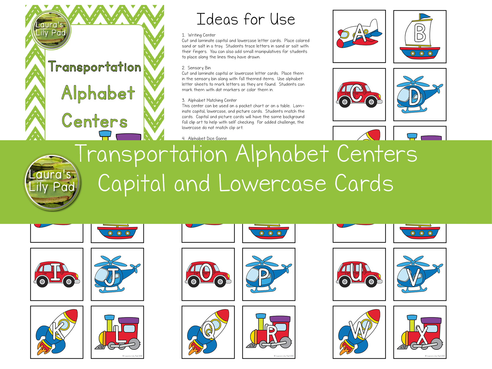 Transportation Alphabet Centers | Made By Teachers