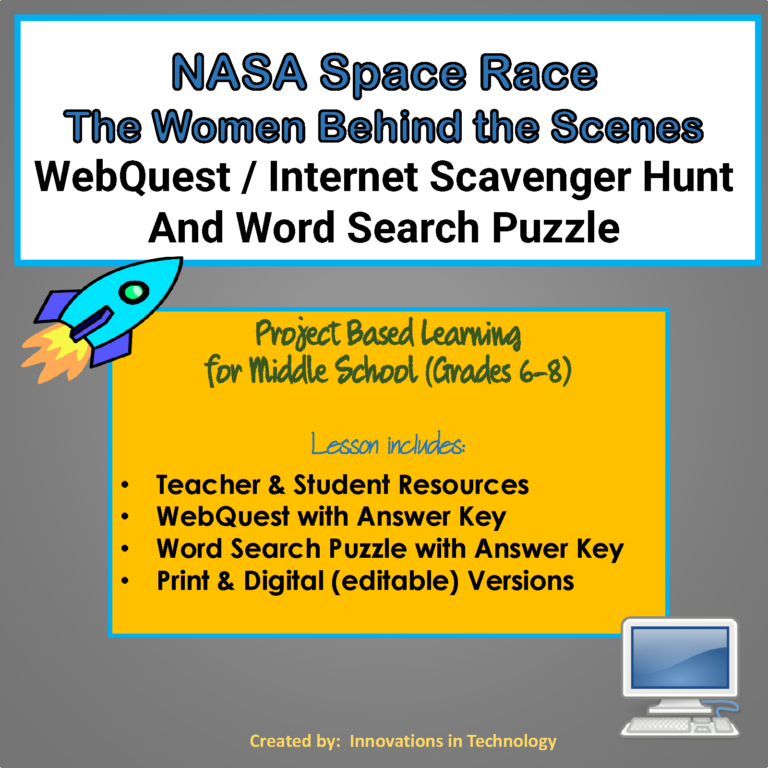 NASA Space Race -Women Behind the Scenes Webquest & Puzzle | Made By ...