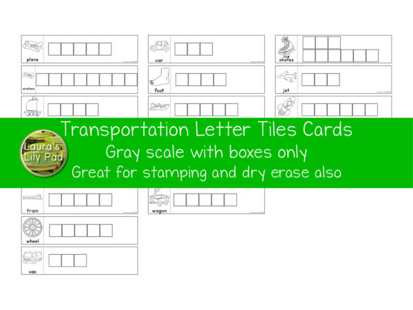 Transportation Word Letter Tiles Cards - Made By Teachers
