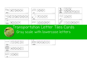 Transportation Word Letter Tiles Cards - Made By Teachers