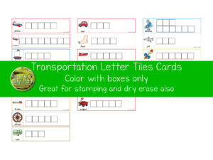 Transportation Word Letter Tiles Cards - Made By Teachers