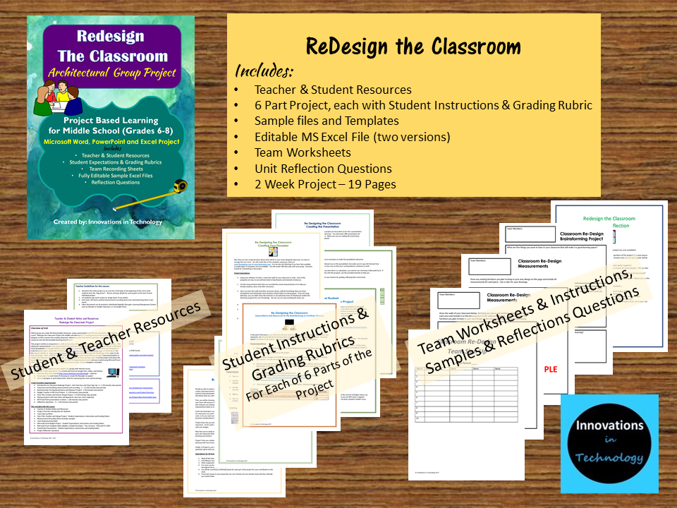 Classroom Re-Design Group Project using MS Word, PowerPoint & Excel ...