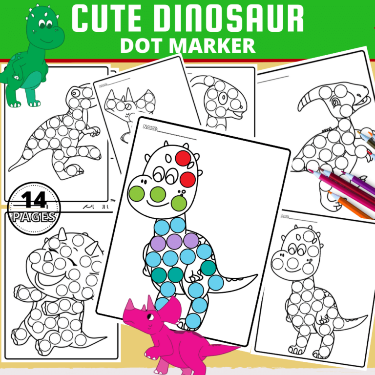 Dinosaurs Dot Marker Printables | Jurassic Dinosaurs, Coloring Sheets ...