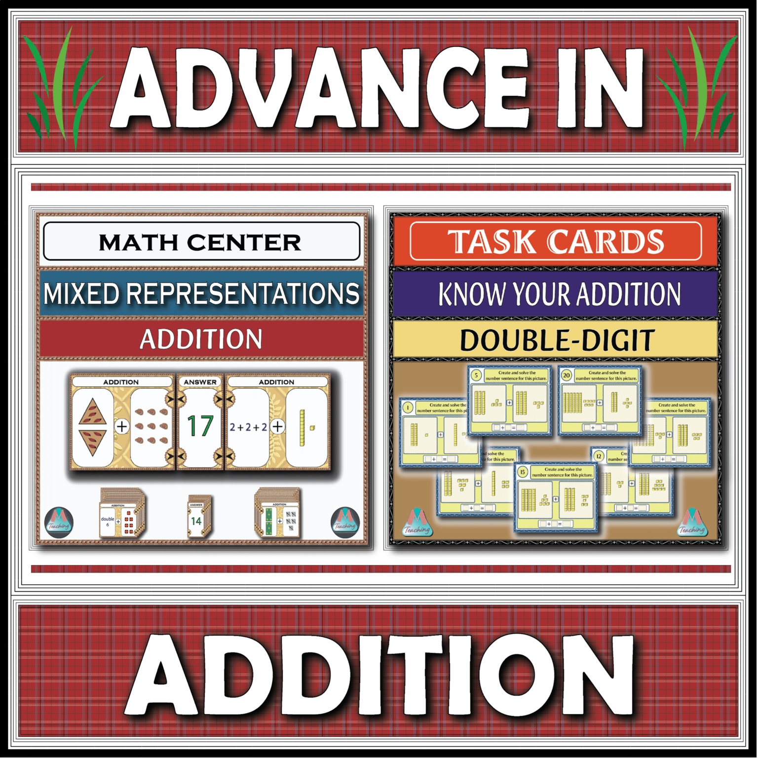 Advance in Addition - Bundled Task Cards & Center Activities | Made By ...