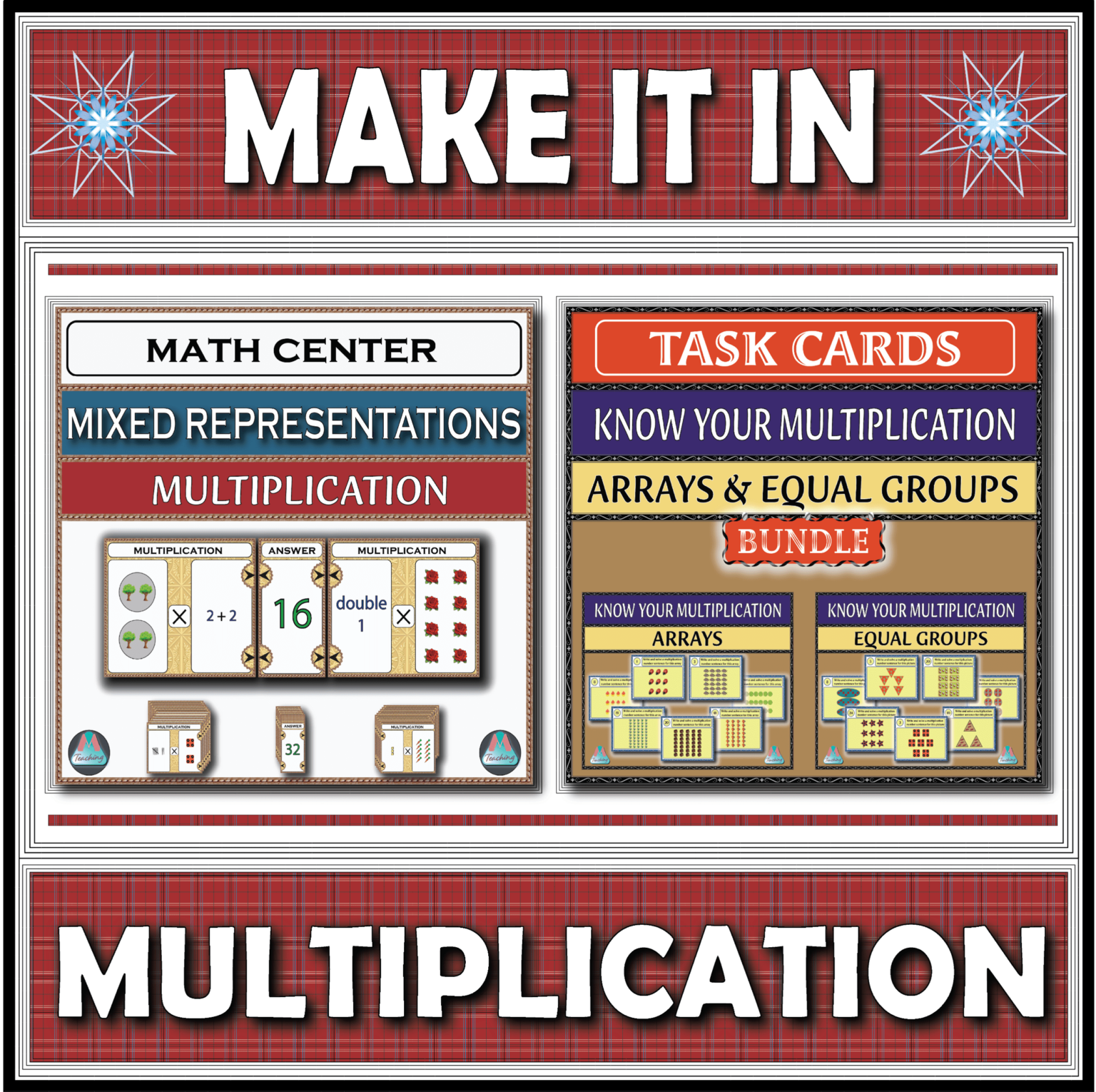 Make it in Multiplication - Bundled Task Cards & Center Activities ...