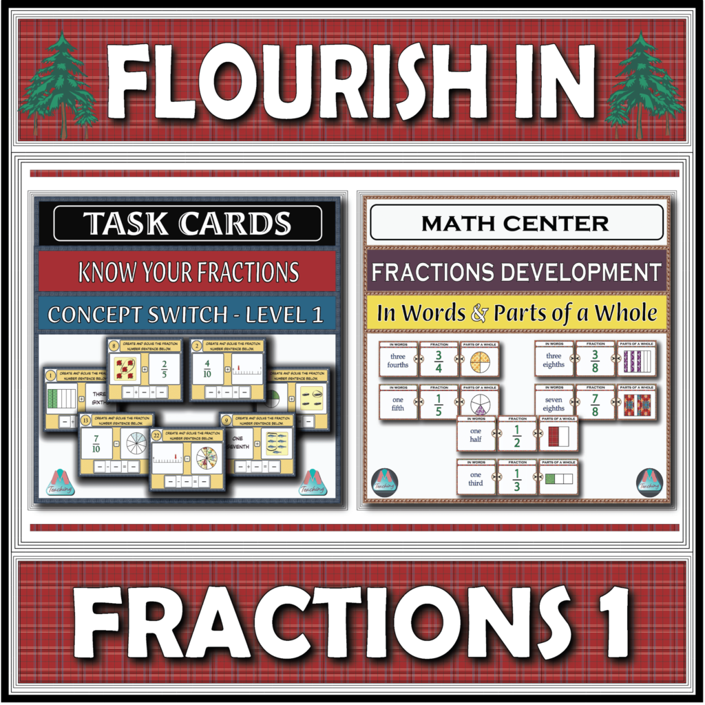 Flourish in Fractions 1 - Bundled Task Cards and Center Activities ...