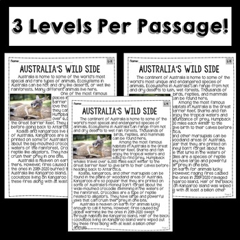 Close Read Passages: Australia - Made By Teachers