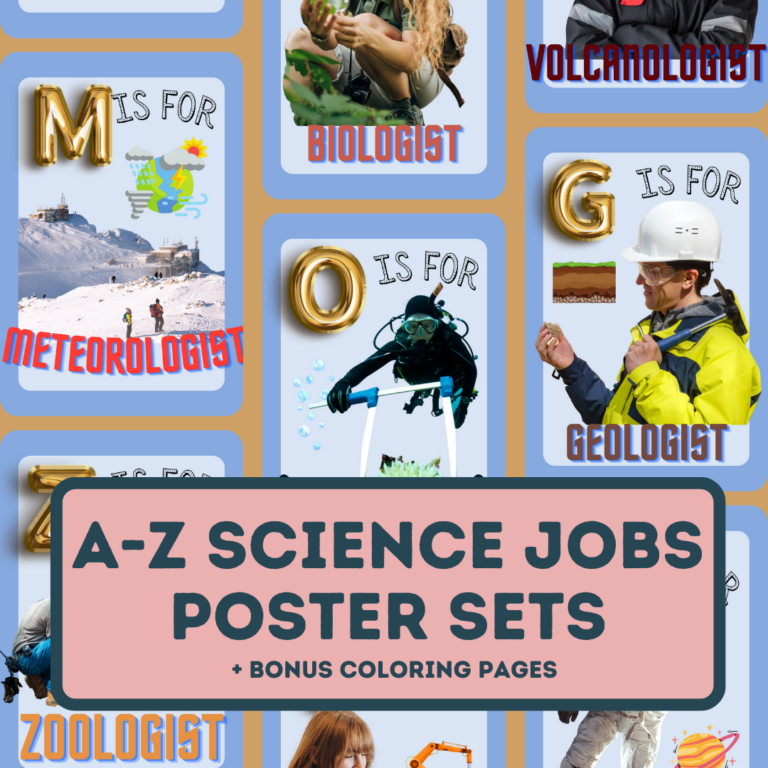 A-Z of Science Poster Bundle with BONUS coloring pages | Made By Teachers