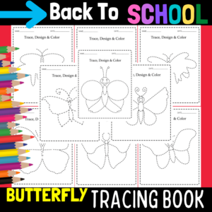 Butterfly Trace,Design & Color | Pencil Control | Handwriting Practice ...