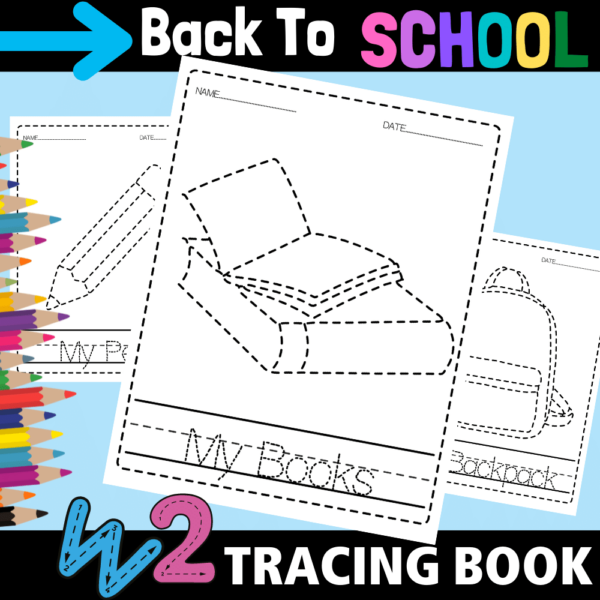 Back To School Tracing Book | Funny School Activities | Handwriting ...