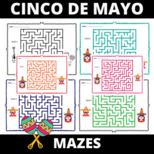 Printable Fiesta Cinco De Mayo Mazes, Cinco De Mayo Games Activities ...