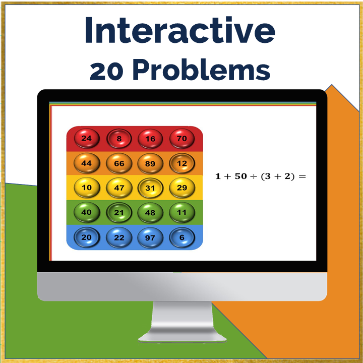Back to School Order of Operations Math Digital Activity | Pop Game ...