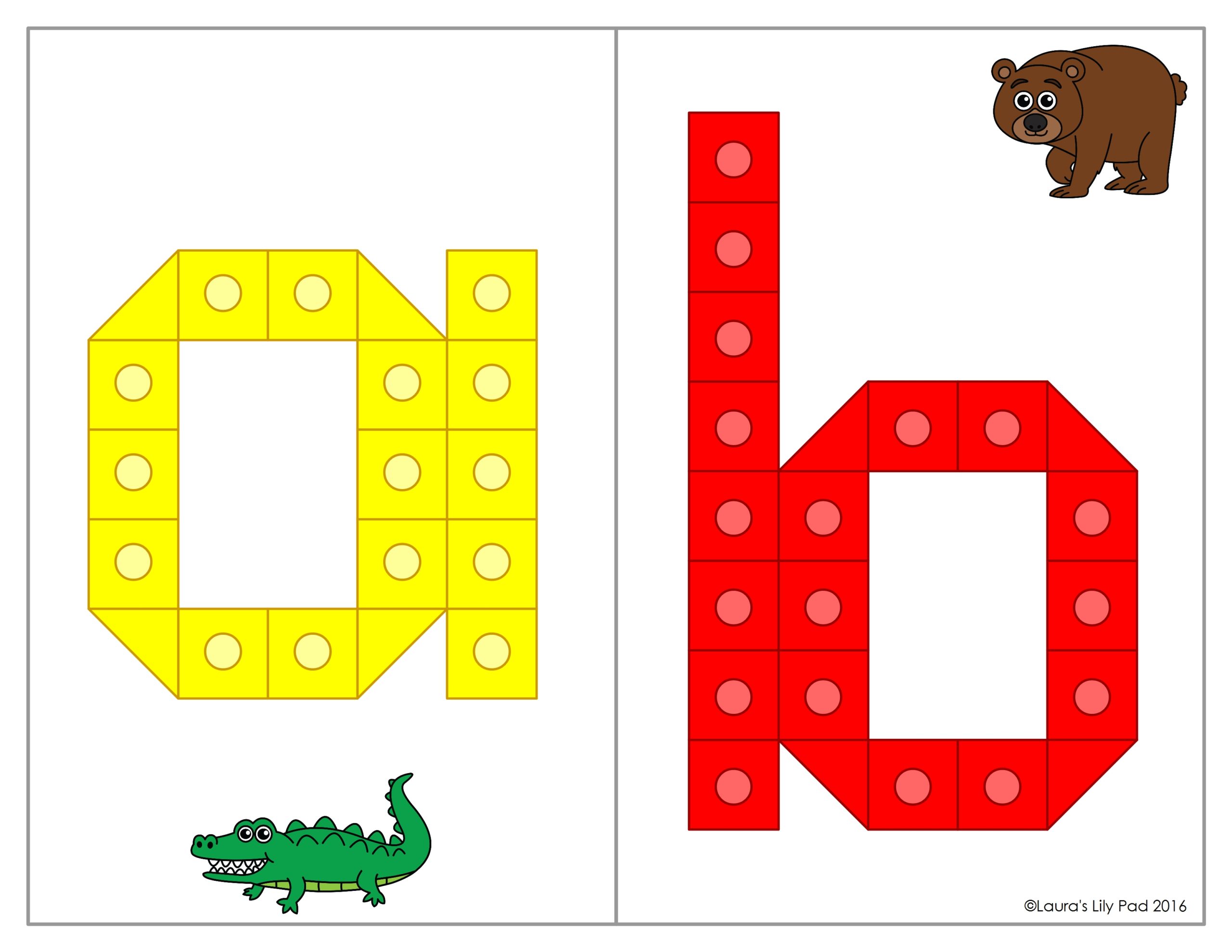 Lowercase Alphabet Building Cubes and Triangles - Made By Teachers