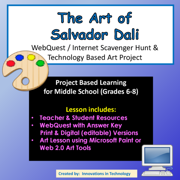 The Art of Salvador Dali - WebQuest & Technology Art Project | Made By ...