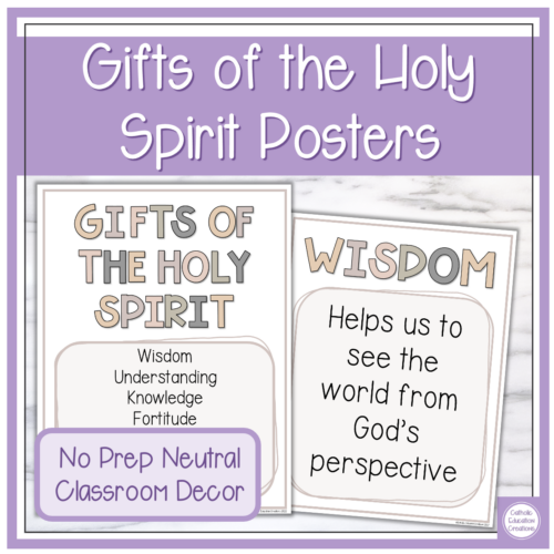 Gifts of the Holy Spirit | Printable | Catholic Classroom Decor | Made ...