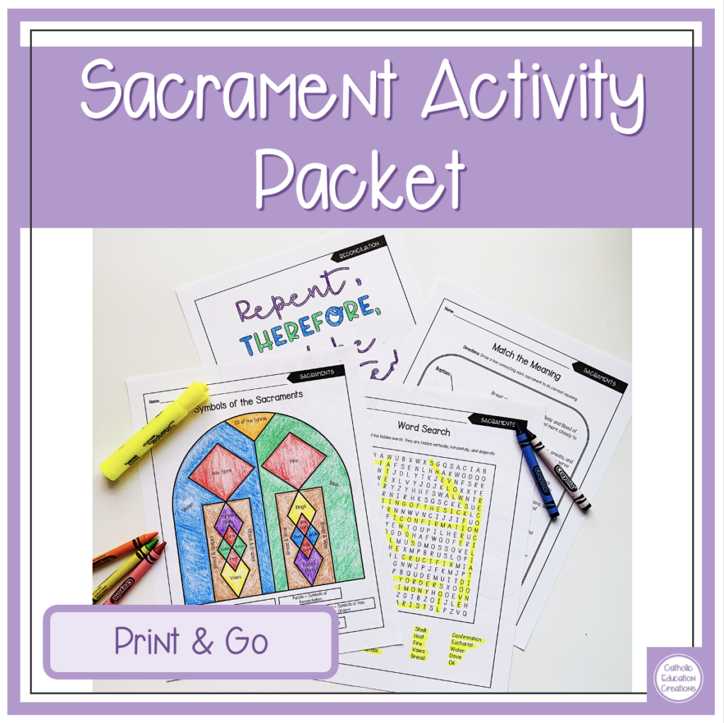 SACRAMENT ACTIVITY PACKET | No Prep | CCD & Catholic Education | Made ...