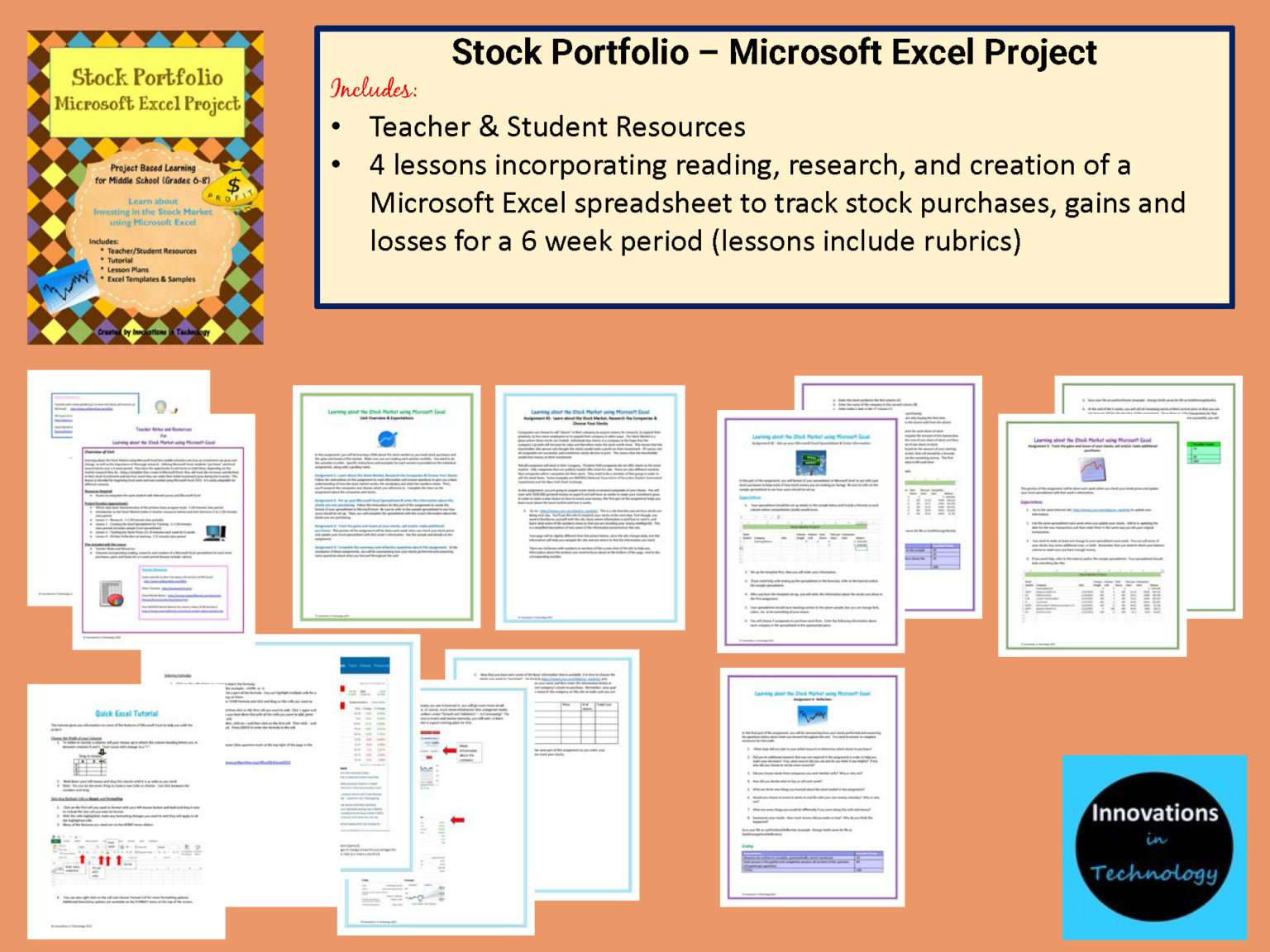 Stock Portfolio in Microsoft Excel - Made By Teachers