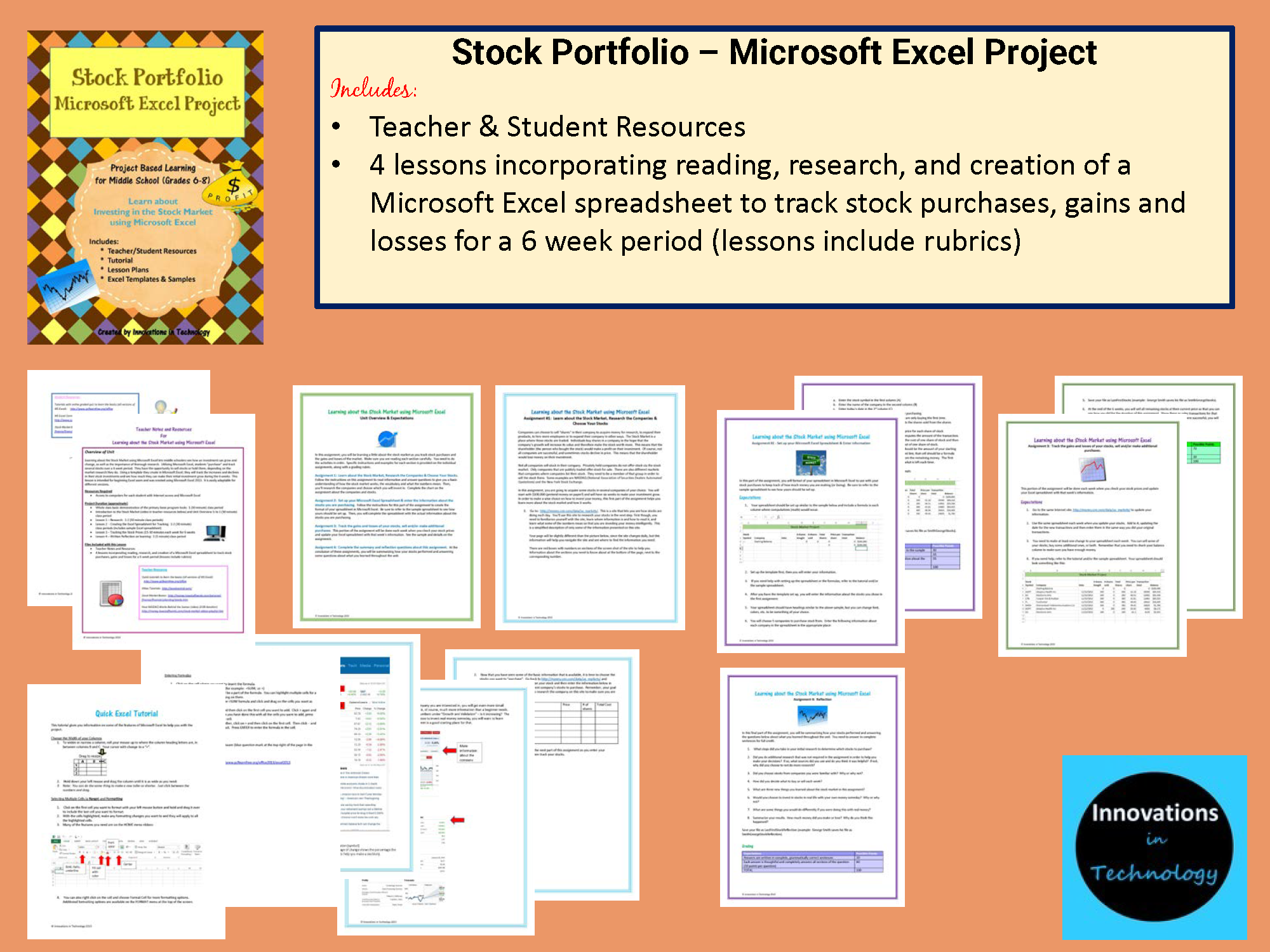 Stock Portfolio in Microsoft Excel - Made By Teachers